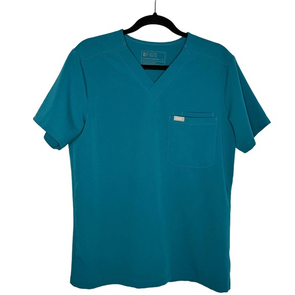 Figs | Shirts | Figs Techincal Leon Scrub Top Teal Pockets Vneck Men ...